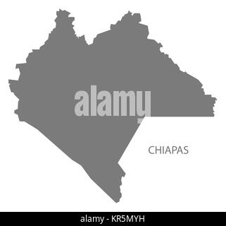 Modern Map of Chiapas Mexico State with Borders Stock Photo - Alamy