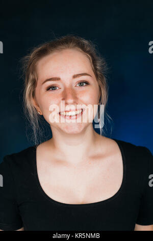 emotional young girl with a tail Stock Photo - Alamy