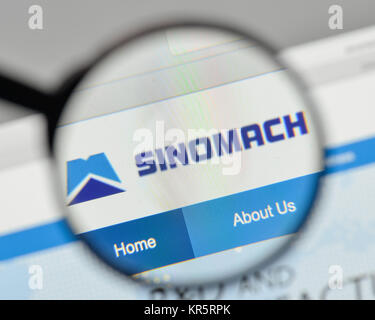 Milan, Italy - November 1, 2017: Sinomach logo on the website homepage ...
