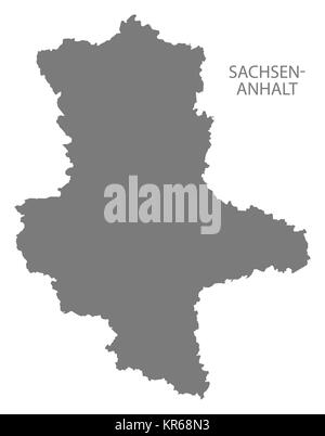 isolated map of saxony anhalt region with flag Stock Photo - Alamy