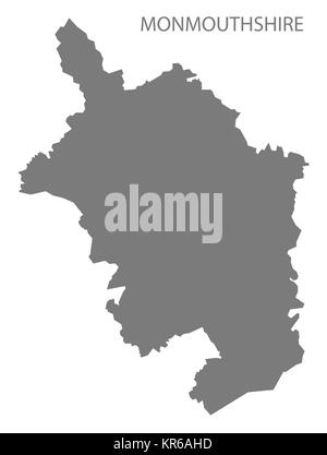 Monmouthshire, region of Wales - Great Britain. Bilevel elevation map ...