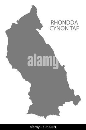 Rhondda Cynon Taf, region of Wales - Great Britain. Colored elevation ...