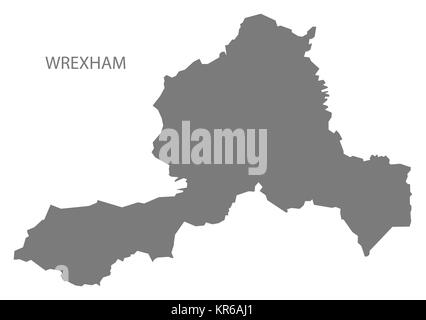 Wrexham, region of Wales - Great Britain. Diagram showing the location ...
