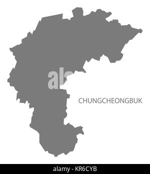 Shape of Chungcheongbuk-do, province of South Korea, and its capital ...