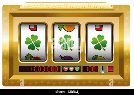 slot machine. gambling illustration. Clover, concept, luck Stock Photo ...