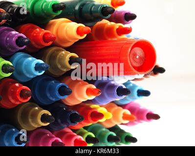 Colorful school markers closely Stock Photo - Alamy