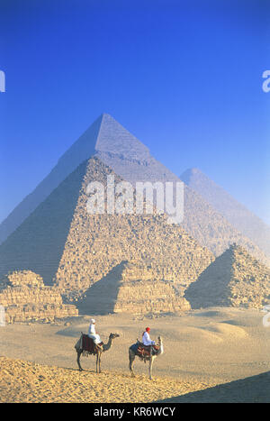 two camels in front of the Egyptian Pyramids Stock Photo - Alamy