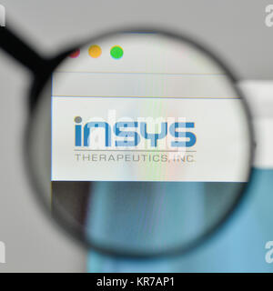 Milan, Italy - November 1, 2017: INSYS Therapeutics logo on the website ...