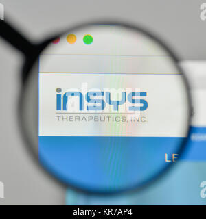 Milan, Italy - November 1, 2017: INSYS Therapeutics logo on the website ...