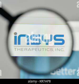 Milan, Italy - November 1, 2017: INSYS Therapeutics logo on the website ...