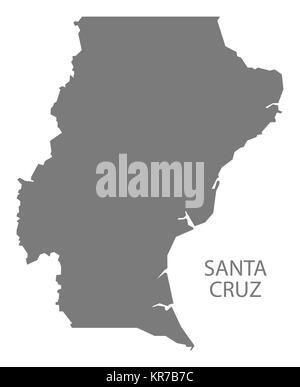 Shape of Santa Cruz, province of Argentina, with its capital isolated ...