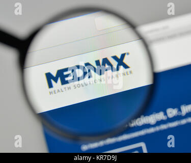 Milan, Italy - November 1, 2017: Mednax logo on the website homepage ...