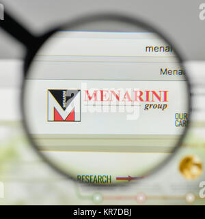 Milan, Italy - November 1, 2017: Menarini logo on the website homepage ...