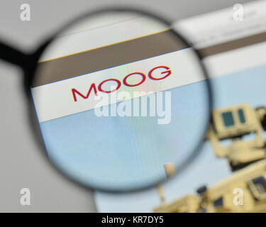 Milan, Italy - November 1, 2017: Moog logo on the website homepage ...