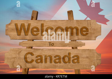 Canada country welcome sign. Canada flag design. Vector illustration ...