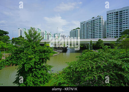 View of the Punggol Waterway park located along Sentul Crescent Road in ...