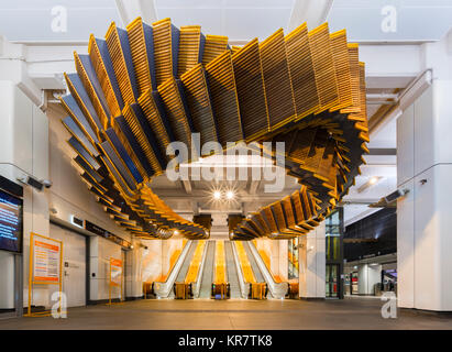 Wynyard Railway Station escalator sculpture 'Interloop', Sydney, NSW ...
