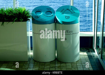 Save the waves recycling bins aboard a Royal Caribbean Cruise ship ...