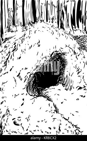 Bear Den in Forest Stock Photo - Alamy