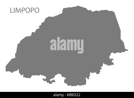 Shape of Limpopo, province of South Africa, with its capital isolated ...