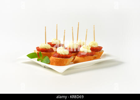 Crispy bread based canapes Stock Photo - Alamy