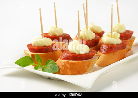Crispy bread based canapes Stock Photo - Alamy