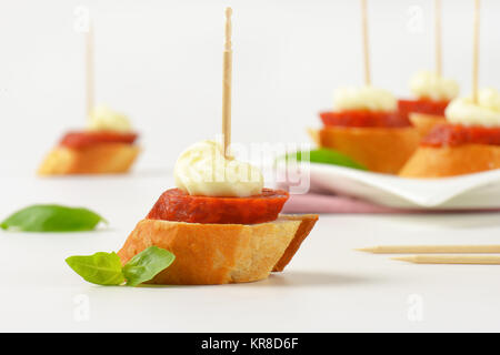 Crispy bread based canapes Stock Photo - Alamy