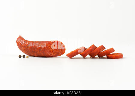 Sliced Hungarian Csabai Sausage Stock Photo - Alamy