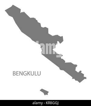 Area of Bengkulu, province of Indonesia, isolated on a solid background ...