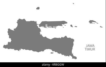 Jawa Timur Indonesia map black inverted silhouette illustration shape ...