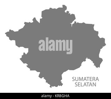 Shape of Sumatera Selatan, province of Indonesia, with its capital ...
