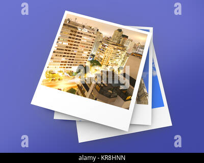 Instant photo frames. 3D rendered illustration. Isolated on white Stock ...