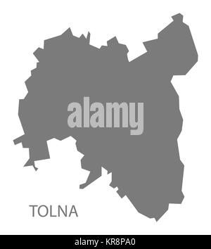 Area of Tolna, county of Hungary, isolated on a solid background in a ...