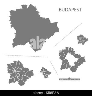Map of the Budapest districts Stock Photo - Alamy