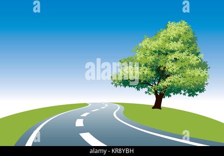 Rural road graphic black white landscape sketch illustration vector ...