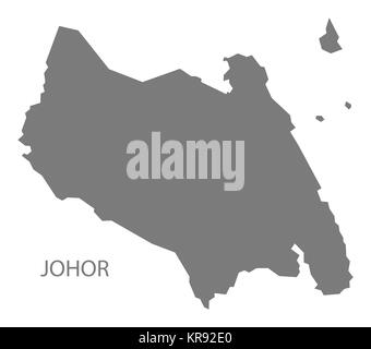Area of Johor, state of Malaysia, isolated on a solid background in a ...
