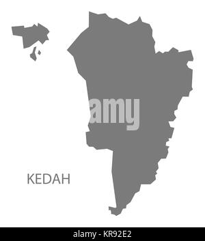 Kedah federal territory map of Malaysia in front of a white background ...