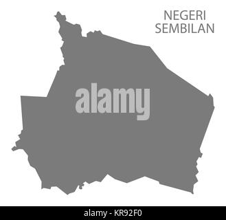 Shape of Negeri Sembilan, state of Malaysia, with its capital isolated ...