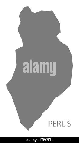 Perlis federal territory map of Malaysia in front of a white background ...