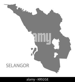 Area of Selangor, state of Malaysia, isolated on a solid background in ...
