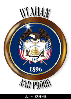 Utah state of America badge Stock Photo - Alamy
