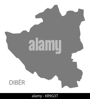 Area of Dibër, county of Albania, isolated on a solid background in a ...