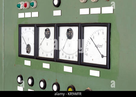 Measuring instruments in old switch cabinet Stock Photo - Alamy