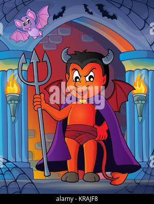Little devil theme image 3 - picture illustration Stock Photo - Alamy
