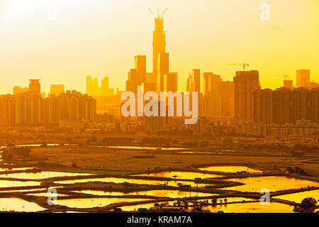 chinese city at sunset , Shen zhen Stock Photo - Alamy