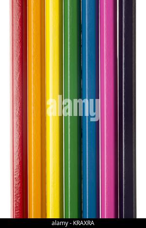 Bunch of assorted colored pencils isolated on white background Stock ...