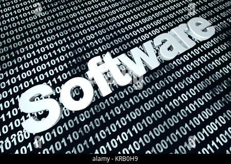 Binary code Software Development. 3D Illustration Stock Photo - Alamy
