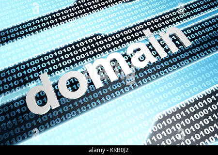 The word domain in front of a binary background Stock Photo - Alamy