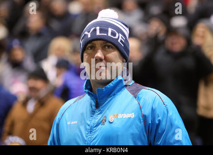 Fylde's manager Dave Challinor during the Emirates FA Cup second round ...