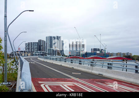 Bennelong bridge over the parramatta river towards Rhodes, suburb of ...